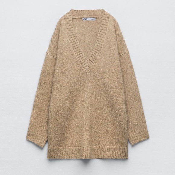 Zara | Sweaters | Nwt Zara Oversized Vneckline Knit Sweater | Poshmark
